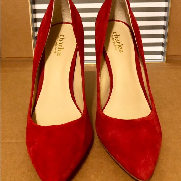 Shoes | Fiery Red Suede Heel | Poshmark